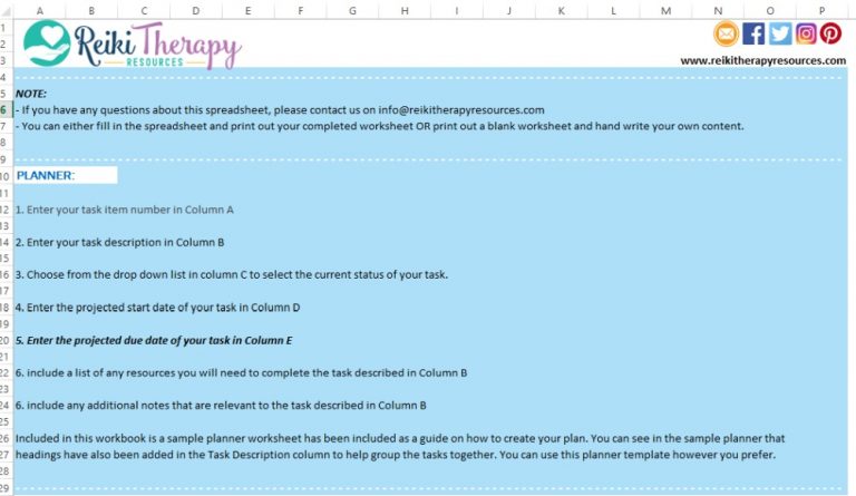 Planning Template for Your Reiki Practice (FREE TEMPLATE DOWNLOAD)