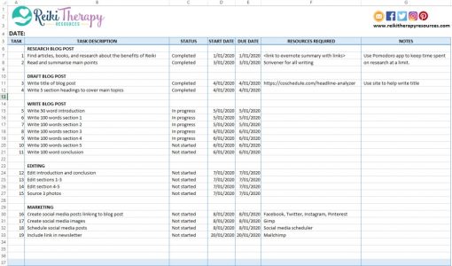 Planning Template for Your Reiki Practice (FREE TEMPLATE DOWNLOAD)