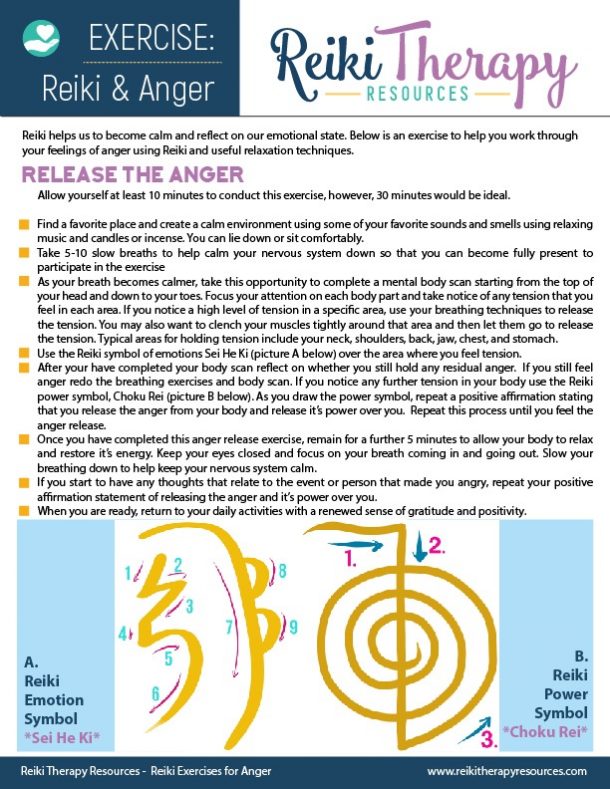 Using Reiki to Deal with Anger (includes FREE Reiki Exercise Worksheet)